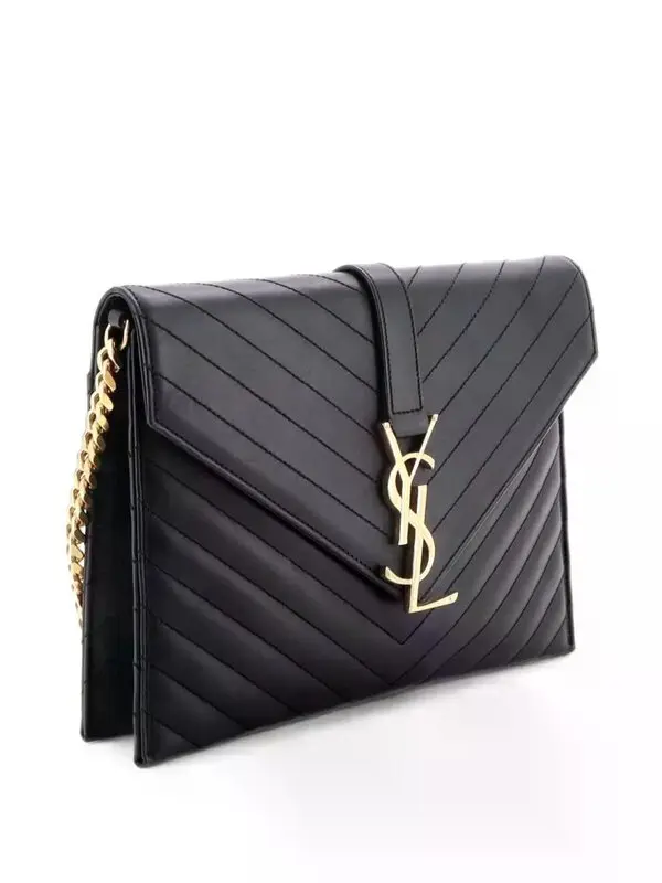 Saint Laurent Classic Monogram Envelope Chain Bag Matelasse Chevron Leather Medium Shoulder Bag