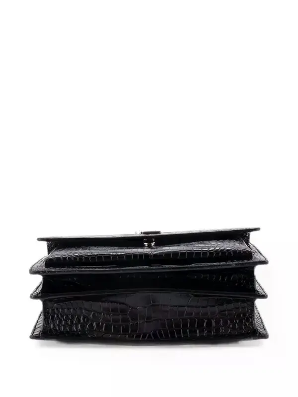 Saint Laurent Sunset Crocodile Embossed Leather Medium Crossbody Bag