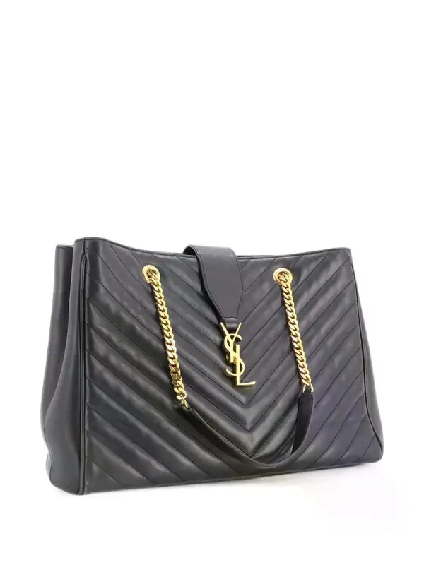 Saint Laurent Matelasse Chevron Leather Large Shopper Tote Bag