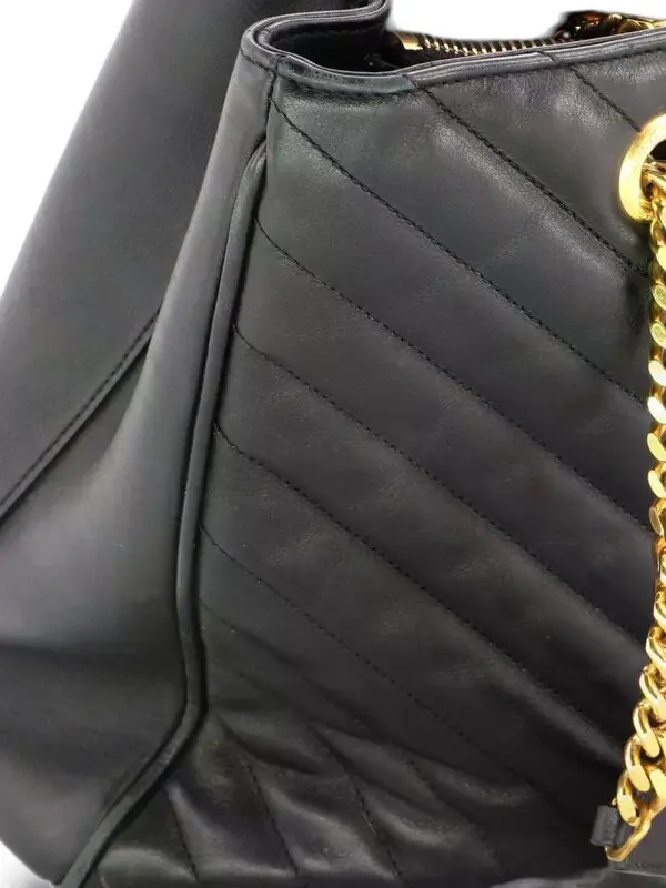Saint Laurent Matelasse Chevron Leather Large Shopper Tote Bag