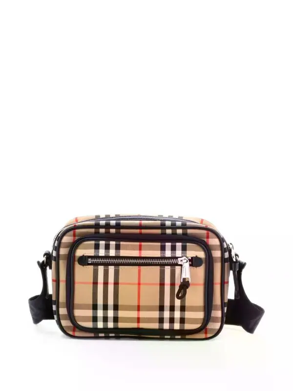 Burberry Front Pocket Vintage Check Canvas Crossbody Bag