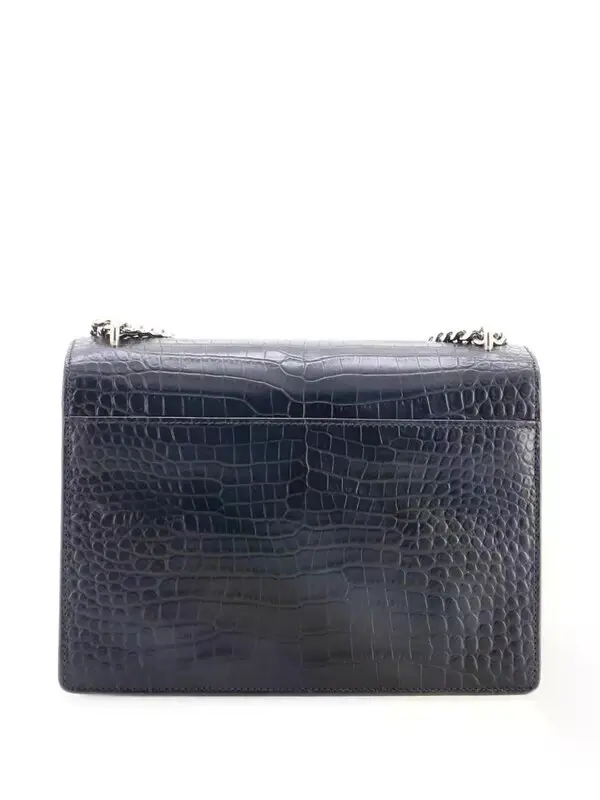 Saint Laurent Sunset Crocodile Embossed Leather Medium Crossbody Bag