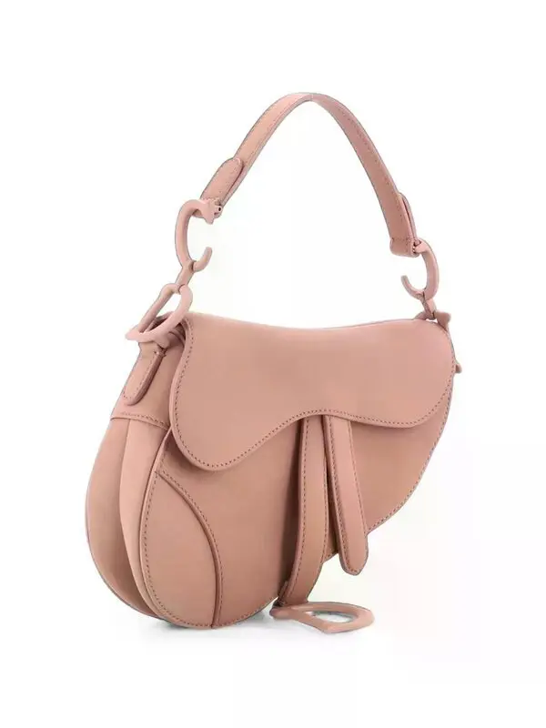 Dior Ultra Matte Saddle Handbag Leather Mini Shoulder Bag - Neutrals