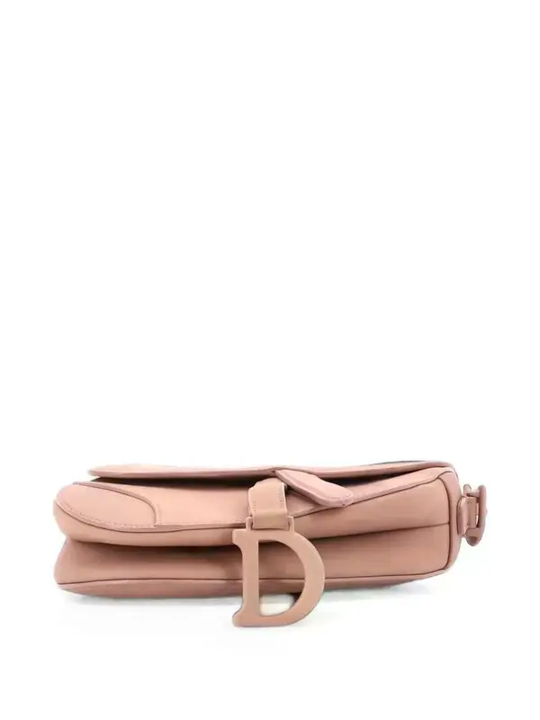 Dior Ultra Matte Saddle Handbag Leather Mini Shoulder Bag - Neutrals