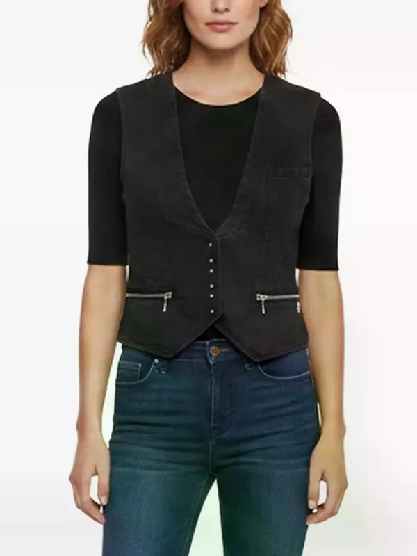 Pierre Balmain Denim Vest - Black