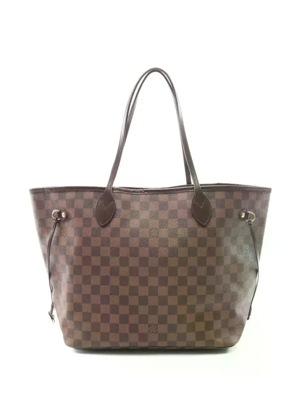 LOUIS VUITTON Damier Ebène Canvas Neverfull Tote Bag - Brown
