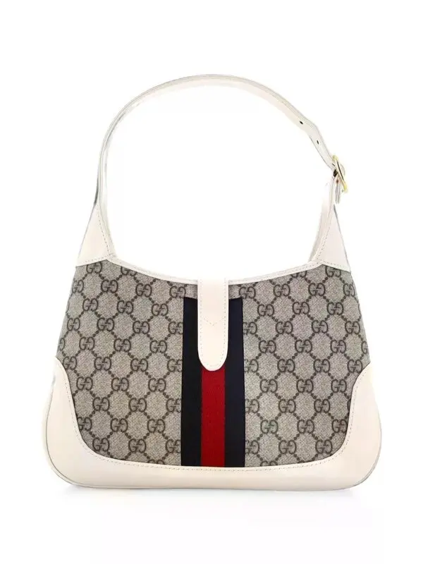 Gucci Jackie 1961 Gg Coated Canvas Small Hobo Bag - White