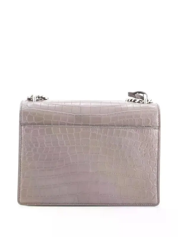 Saint Laurent Sunset Crocodile Embossed Leather Medium Crossbody Bag