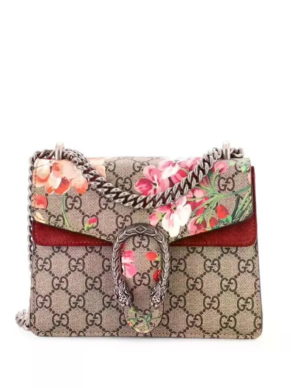 Gucci Dionysus Bag Blooms Print Gg Coated Canvas Mini Shoulder Bag - Brown