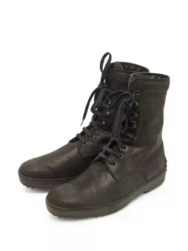 TOD'S Gommino-detail Lace-up Combat Boots