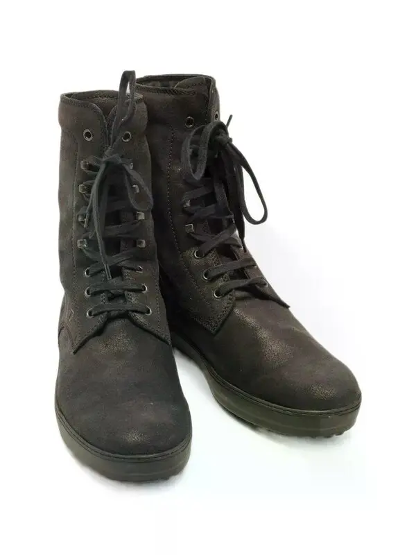 TOD'S Gommino-detail Lace-up Combat Boots