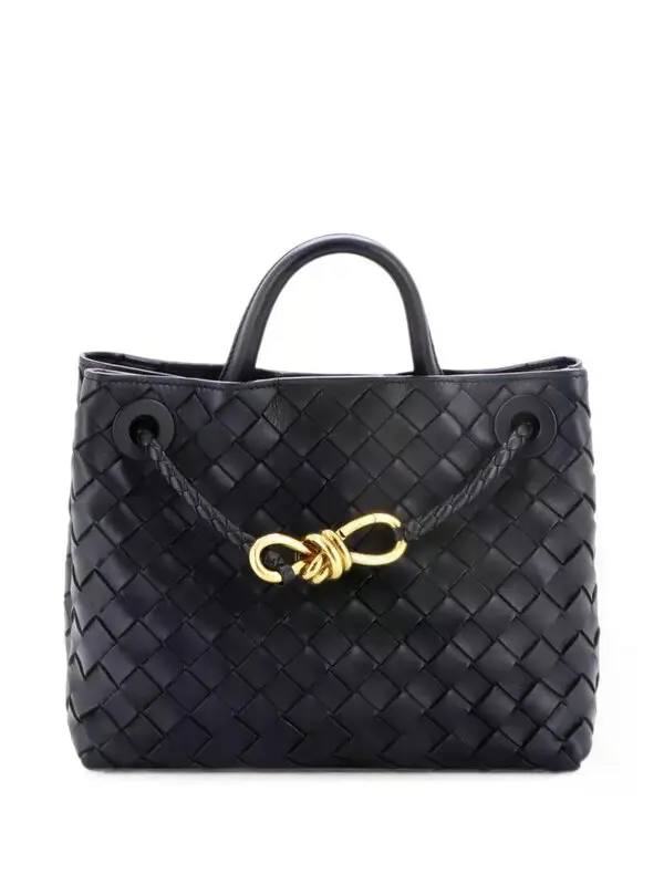 Bottega Veneta Andiamo Top Handle Bag Intrecciato Nappa Small Satchel - Black
