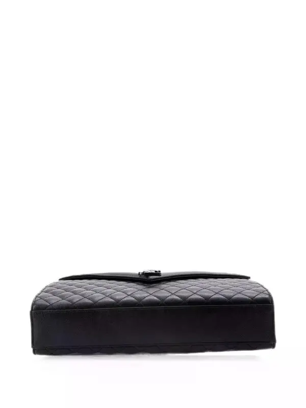 Saint Laurent Classic Monogram Envelope Satchel Mixed Matelasse Leather Large Shoulder Bag