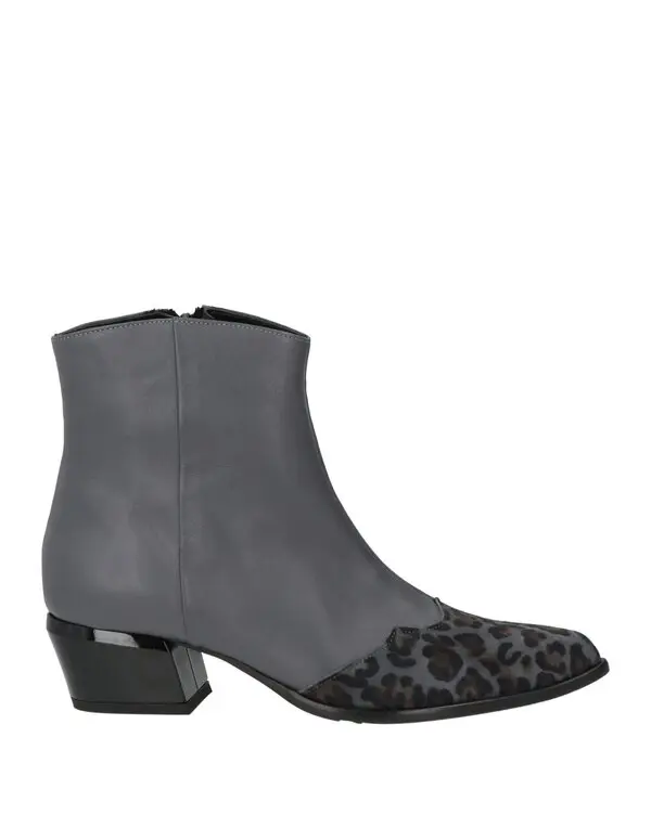 NILA & NILA Leather Ankle Boots With Leopard Print And Pointed Toe