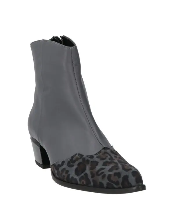 NILA & NILA Leather Ankle Boots With Leopard Print And Pointed Toe