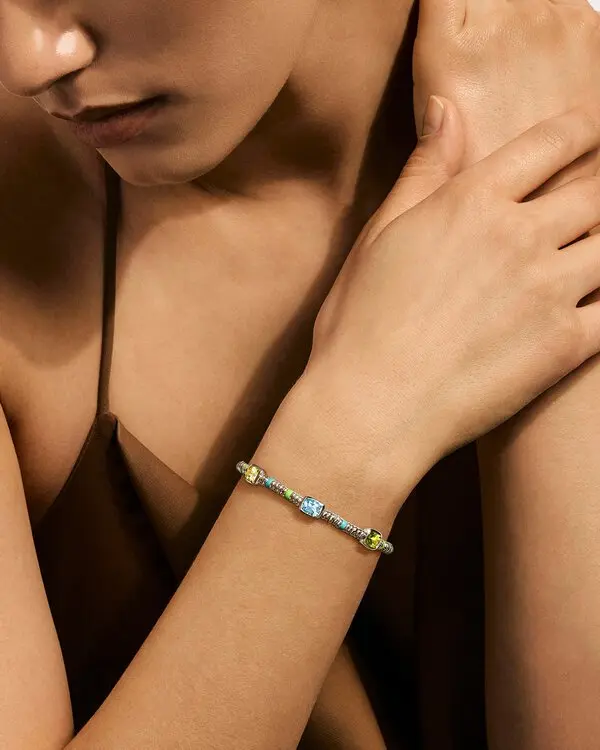 John Hardy Peridot & Lemon Quartz Heishi Gem Bracelet