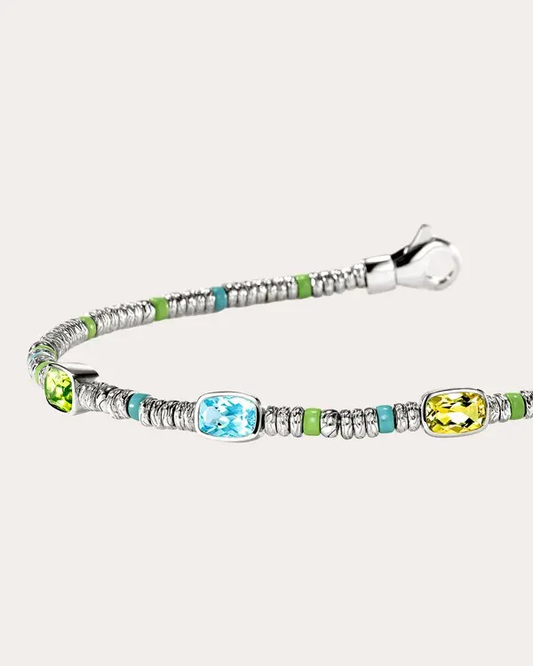 John Hardy Peridot & Lemon Quartz Heishi Gem Bracelet