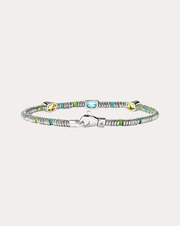John Hardy Peridot & Lemon Quartz Heishi Gem Bracelet