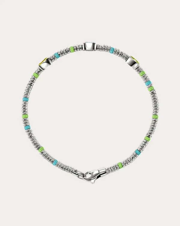 John Hardy Peridot & Lemon Quartz Heishi Gem Bracelet