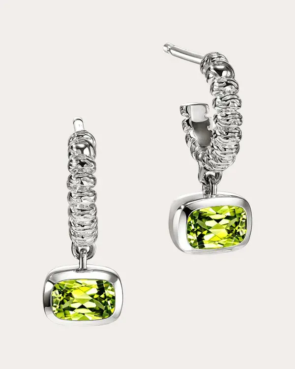 John Hardy Peridot Heishi Gem Hoop Earrings