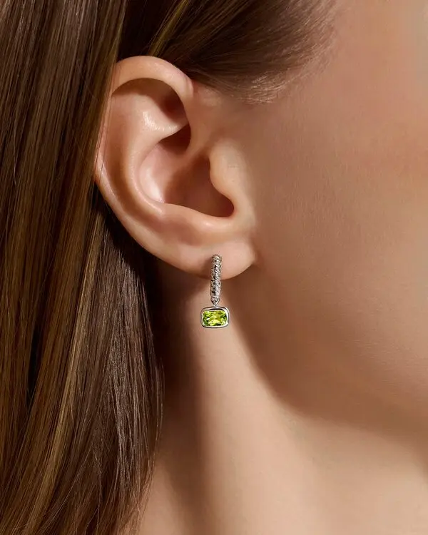 John Hardy Peridot Heishi Gem Hoop Earrings