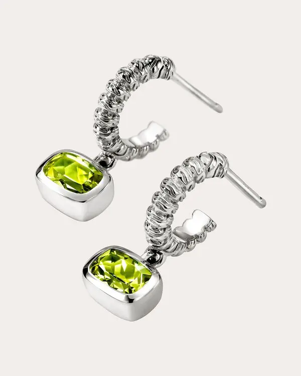 John Hardy Peridot Heishi Gem Hoop Earrings