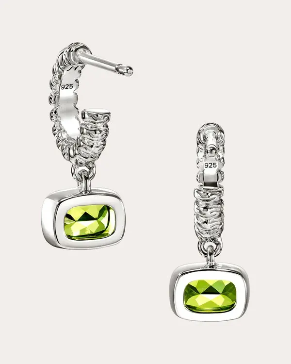 John Hardy Peridot Heishi Gem Hoop Earrings