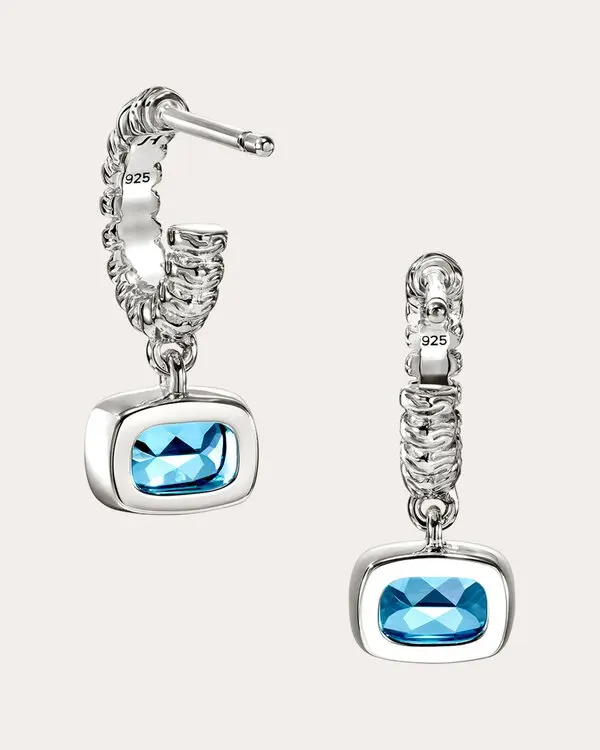 John Hardy Swiss Topaz Heishi Gem Hoop Earrings