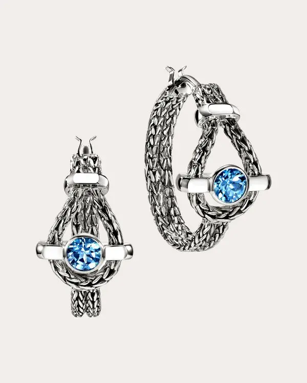 John Hardy Swiss Topaz Icon Hoop Earrings