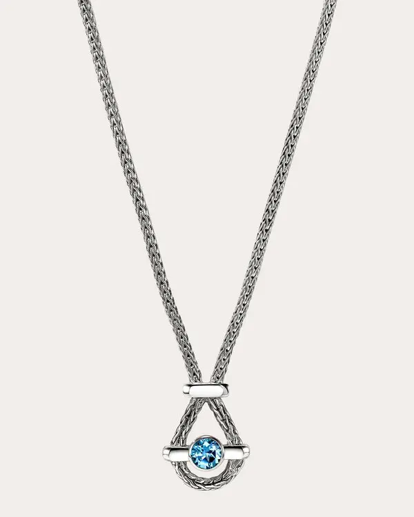 John Hardy Swiss Topaz Icon Pendant Necklace - Blue