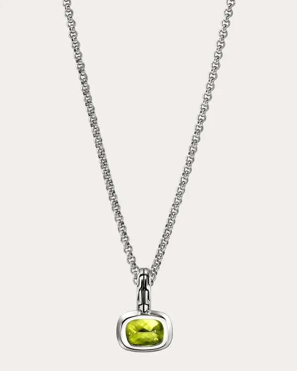 John Hardy Peridot And Diamond Heishi Gem Pendant Necklace