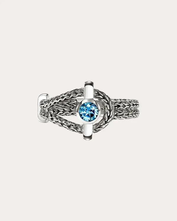 John Hardy Sterling Silver Swiss Topaz Icon Ring