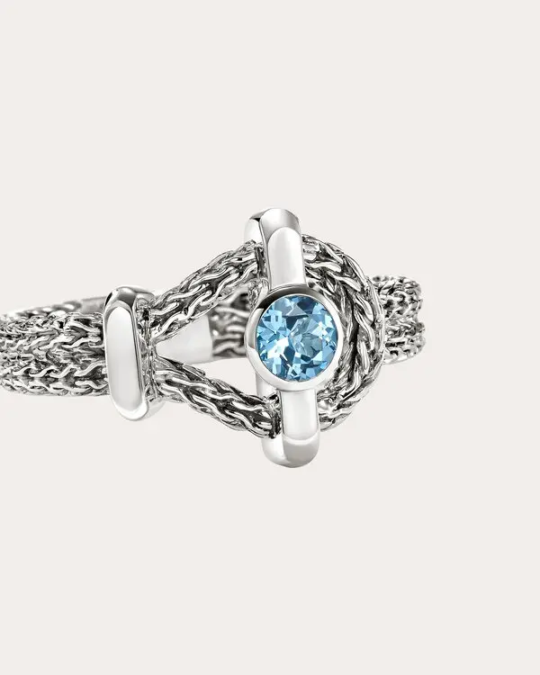 John Hardy Sterling Silver Swiss Topaz Icon Ring