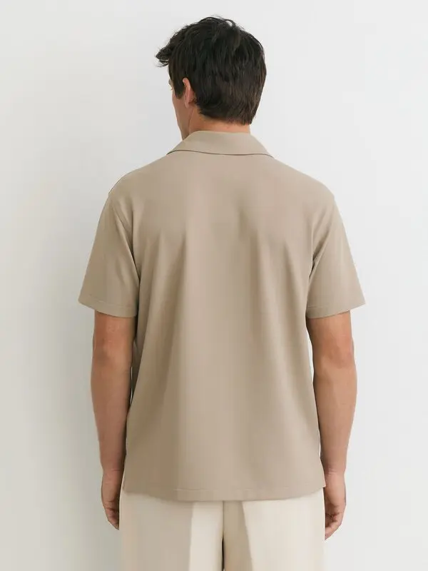 REISS River Textured Cuban-collar Short-sleeve Shirt