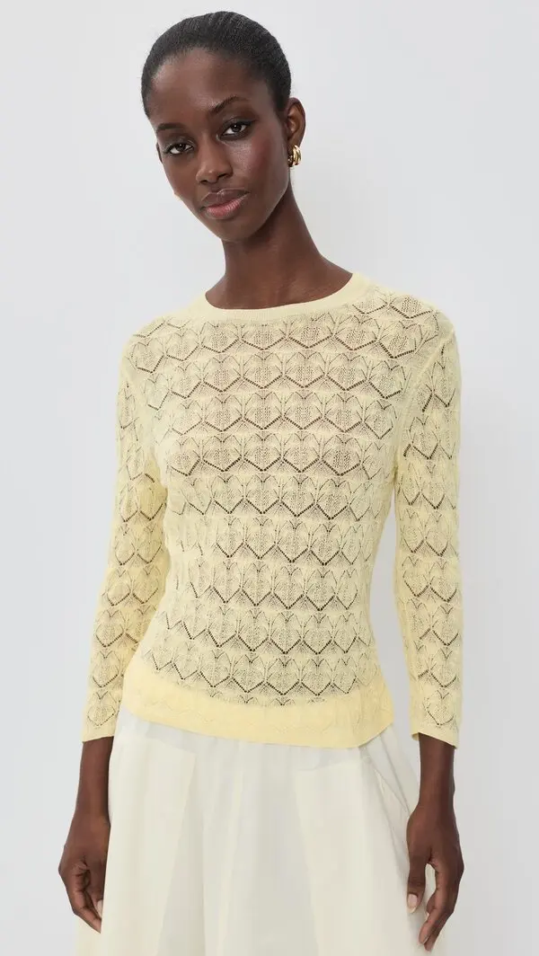 Vince Fine Lace Crew Neck Sweater