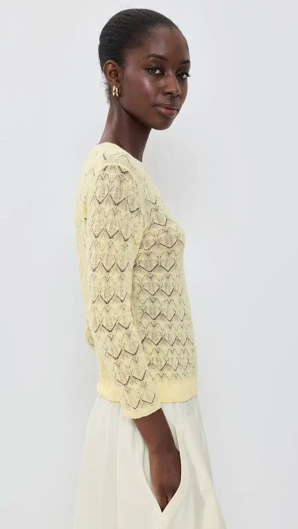 Vince Fine Lace Crew Neck Sweater
