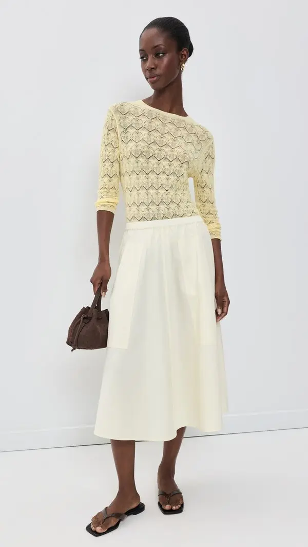 Vince Fine Lace Crew Neck Sweater