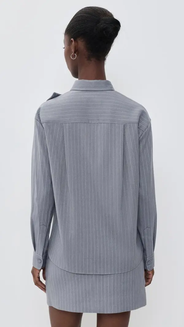 AKNVAS Flor Pinstripe Button Down Shirt