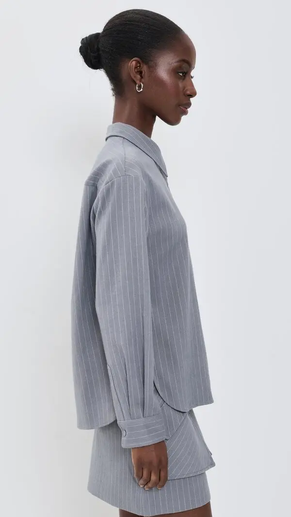 AKNVAS Flor Pinstripe Button Down Shirt