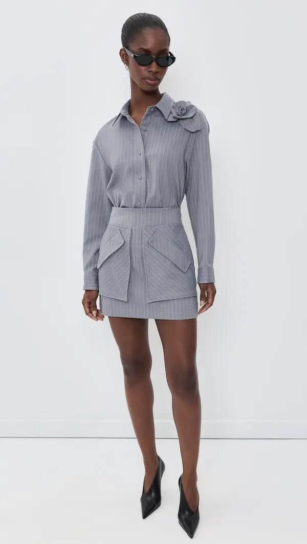 AKNVAS Flor Pinstripe Button Down Shirt