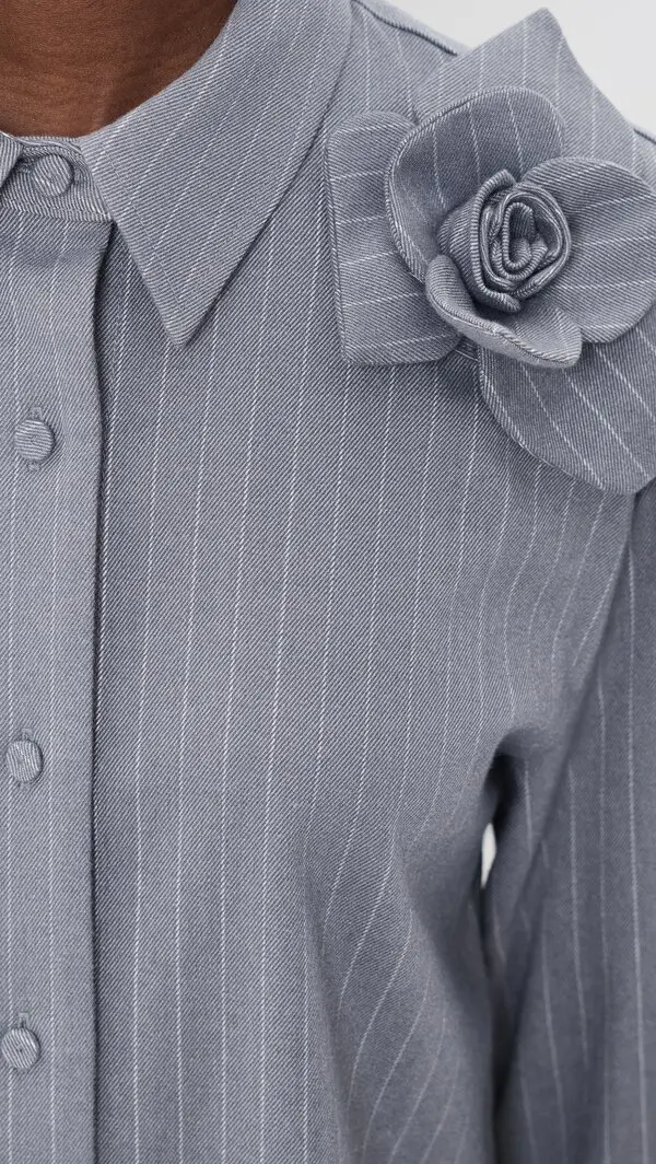 AKNVAS Flor Pinstripe Button Down Shirt