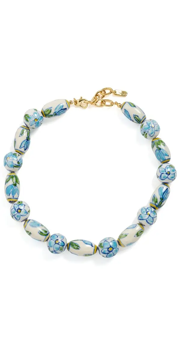 LOGAN TAY Floral Beaded Necklace