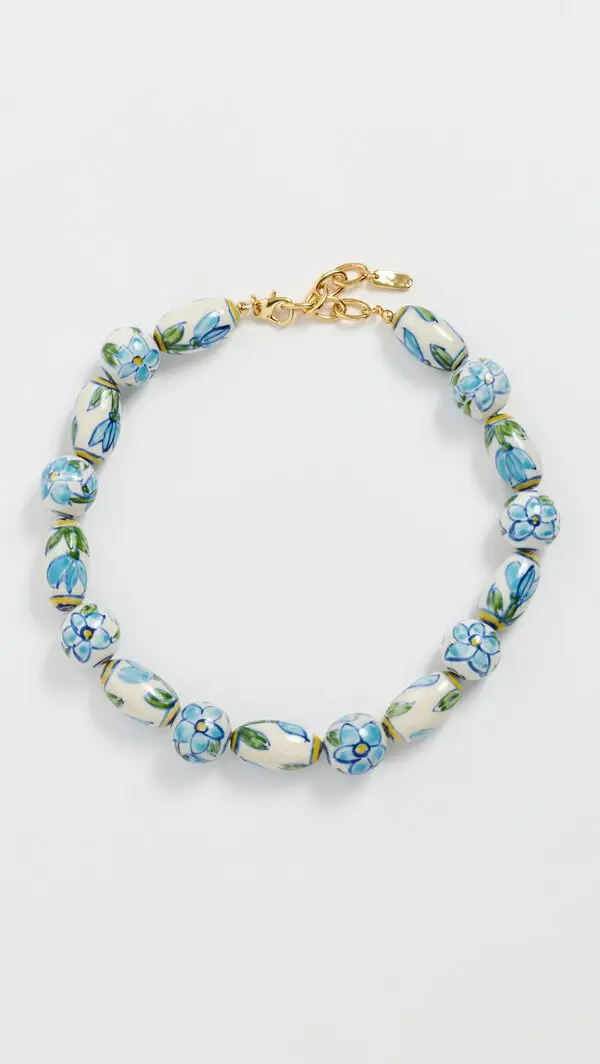 LOGAN TAY Floral Beaded Necklace