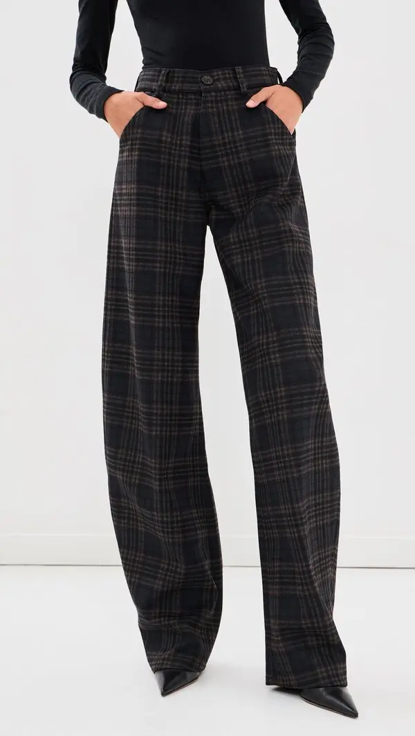 DARKPARK Tartan Barrel Leg Pants