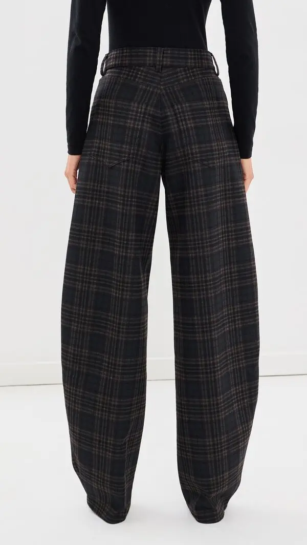 DARKPARK Tartan Barrel Leg Pants