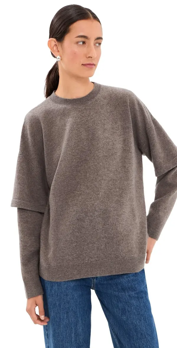DARKPARK Troy Knit Double Sleeve Sweater - Brown