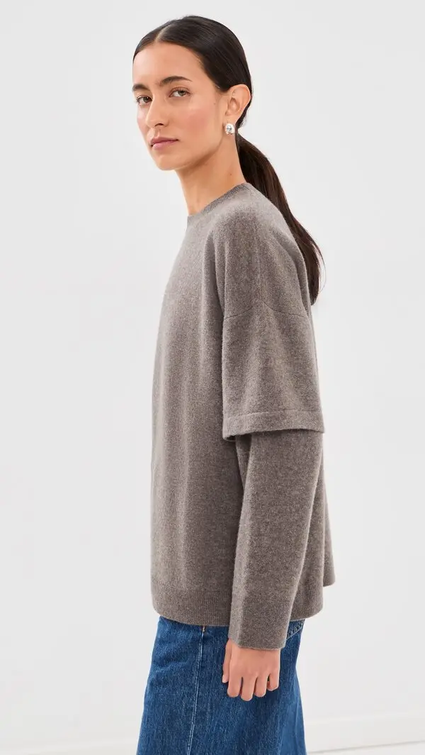 DARKPARK Troy Knit Double Sleeve Sweater - Brown