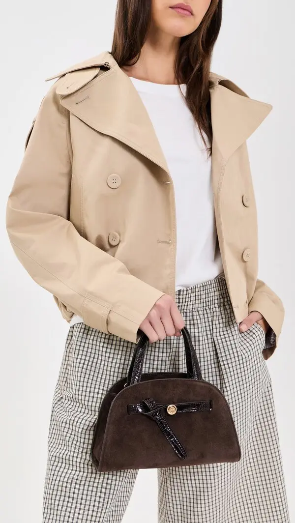 Tory Burch Romy Suede Small Bauletto Bag