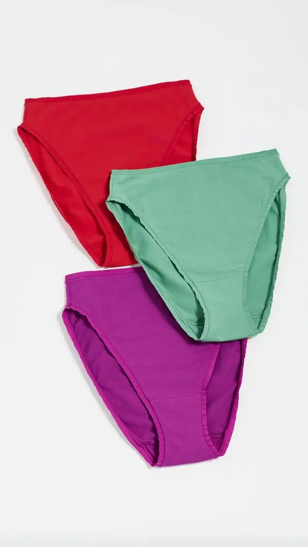 Natori Bliss Bare Cotton High Cut Briefs 3 Pack