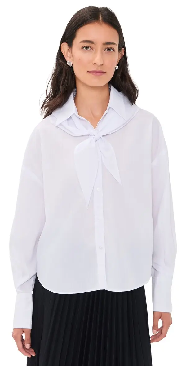 ANOTHER GIRL Boxy Shirt With Neck Scarf